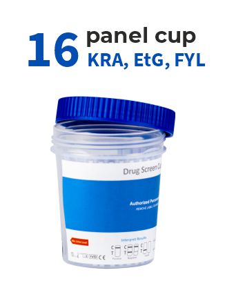 16 Panel Urine Test Cup with Kra, EtG, FYL